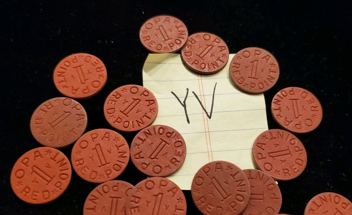 WWII OPA "YV" RED POINT RATION TOKEN COIN RARE COIN ☆ t5169 | eBay