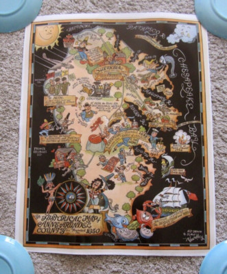 Richard Yardley 1960s Baltimore Sun Map Historical Anne Arundel County ...