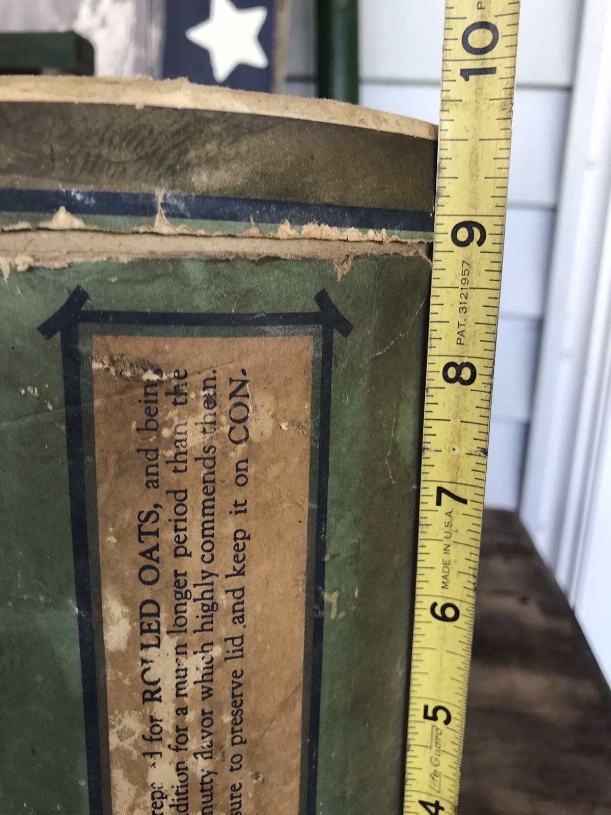 Antique Tulip Brand Rolled Oats Cardboard Container 3lbs 7oz Rare ...