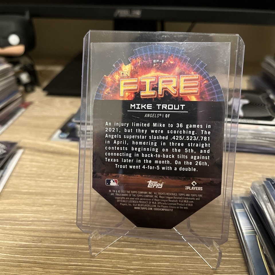 Mike Trout 2022 Topps Fire On Fire Gold Minted Die-Cut #EF-8 Angels | eBay
