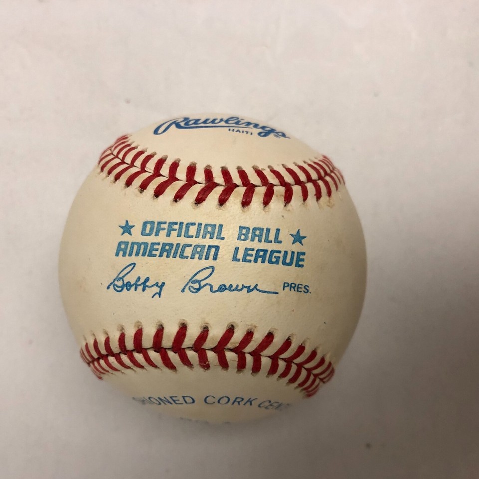 HANK BAUER AUTOGRAPHED HAND SIGNED AMERICAN LEAGUE BOBBY BROWN BASEBALL ...