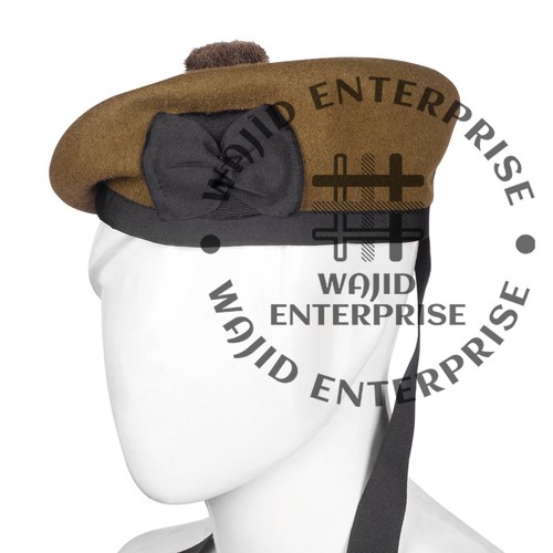 Military Bonnet Beret Balmoral Army Cap Scotts Hat Tan Wool Tam O ...