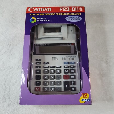 Canon P23-DH III Mini Desktop Printing Calculator 2-Color w/Adaptor | eBay