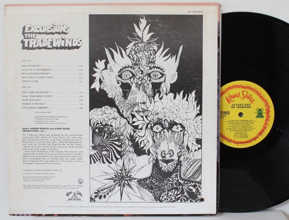 THE TRADEWINDS “Excursions” LP (Kama Sutra 8057, orig ’67) VG++ Pop ...
