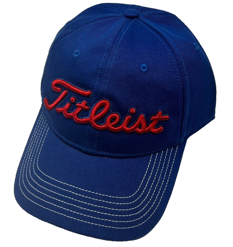NEW TITLEIST Men's Contrast Stitch Adjustable Golf Hat/Cap-Blue/Red ...