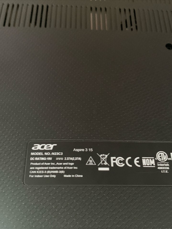 Acer Aspire 3 15" N23C3 Blue Laptop Used With Charger | eBay