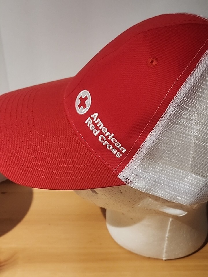 American RED CROSS Baseball Cap Trucker Hat (Adult Adjustable) Mesh ...