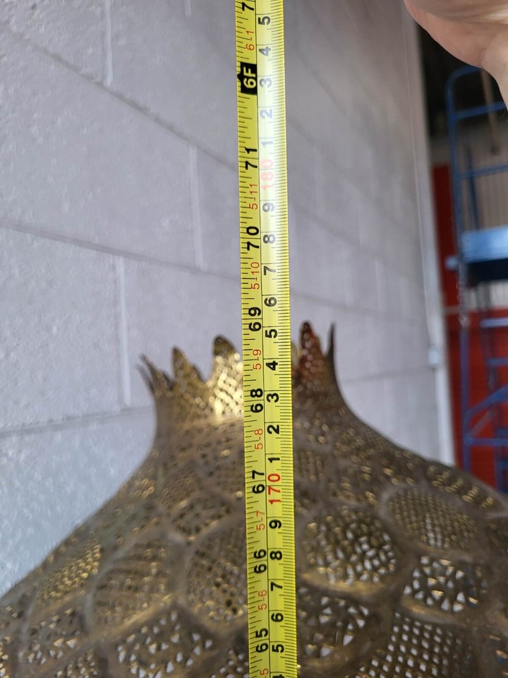 Antique 6ft Brass Lamp Judaica Hebrew Biblical Scene/ persian motif ...