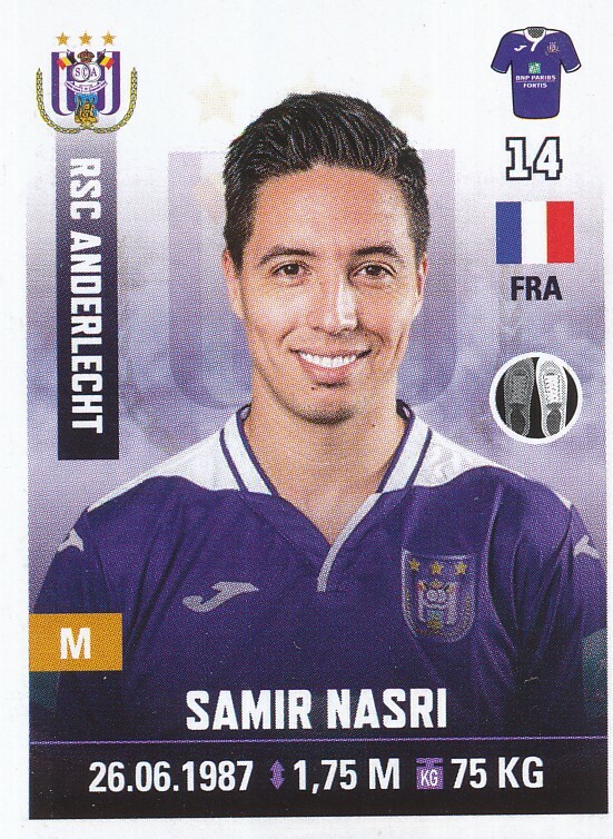 011 SAMIR NASRI # FRANCE RSC.ANDERLECHT STICKER PRO LEAGUE 2020 | eBay