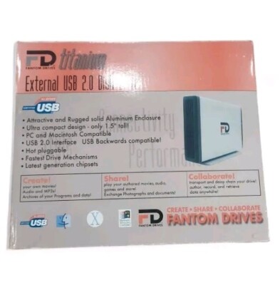 FANTOM DRIVES TITANIUM-External USB 2.0 HARD DRIVE.(new) | eBay