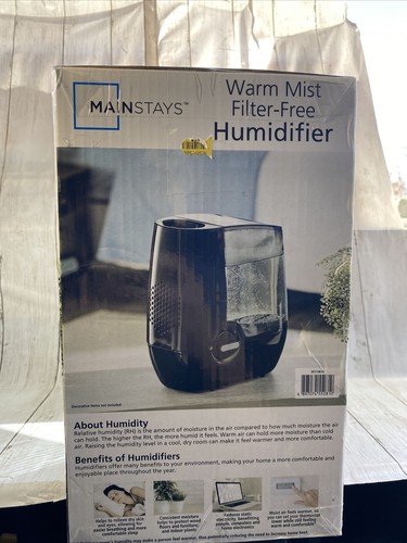 Mainstays 1.2 Gallon Warm Mist Humidifier HF3110b-ul Black—Filter for ...