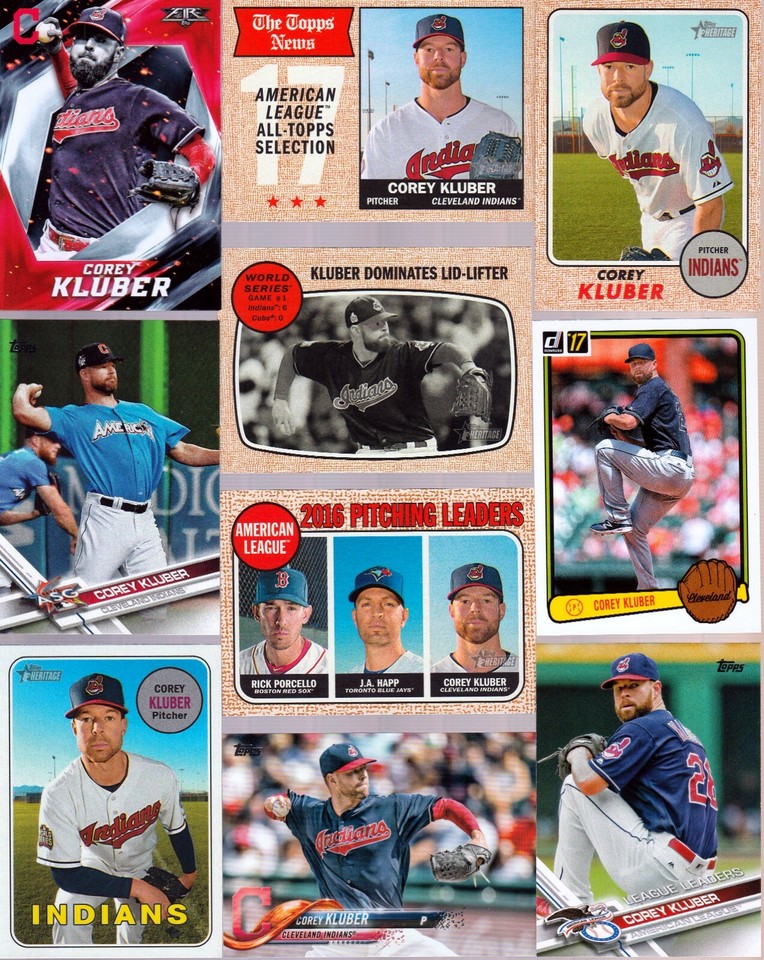 ⚾ Huge 90 + different COREY KLUBER cards lot 2007 - 2021 Indians ...