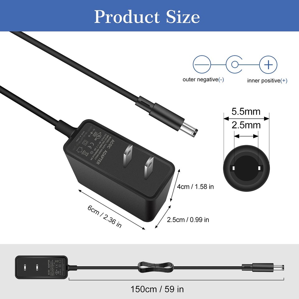 5V Power Supply 5 Vote Power Adapter dc 5V1A Power Cord Wall Charger 5W ...