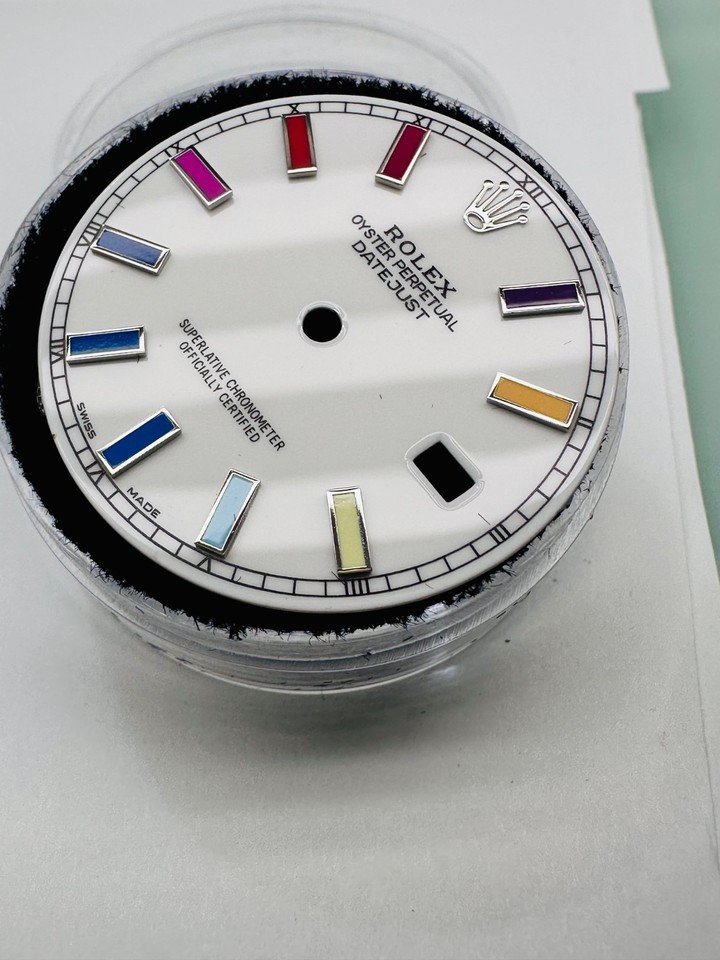 Custom Rolex Rainbow Dial 41mm White | eBay