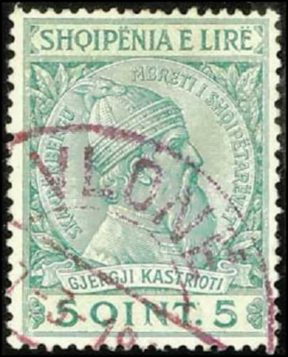 SAVOYSTAMPS - ALBANIA - 1913 - Skanderberg (George Castriota) - Sc# 36 ...