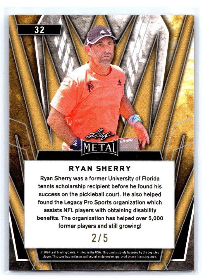 2024 Leaf Metal Pickleball #/5 Ryan Sherry | eBay