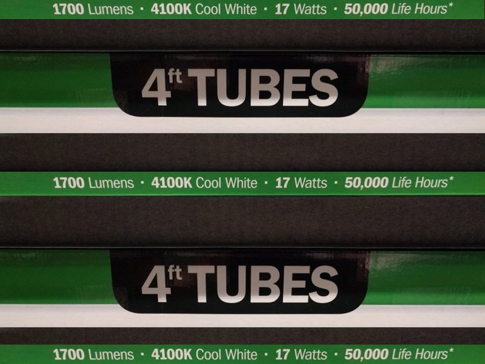 Feit Electric LED 4 FT Tubes 50000 HRS 4100k 1700 Lumens 17w ...