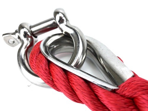 14mm Red Softline Mooring Rope Strop x 2 Metres With Shackle C/W 10 ...
