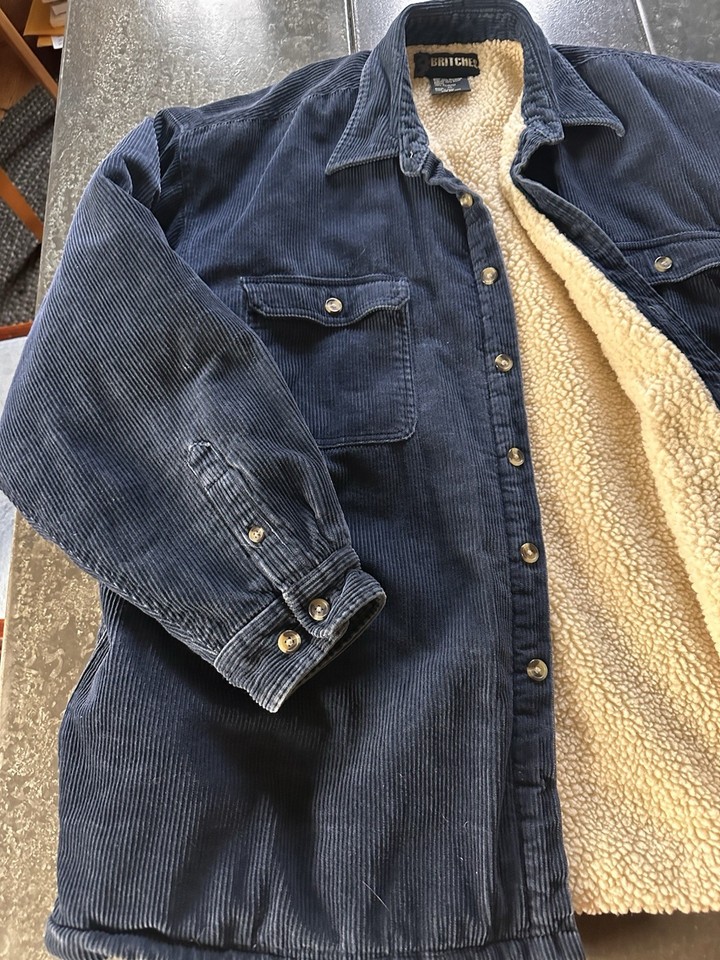 Britches Great Outdoors Jacket Mens XXL Shacket Button Blue Corduroy ...