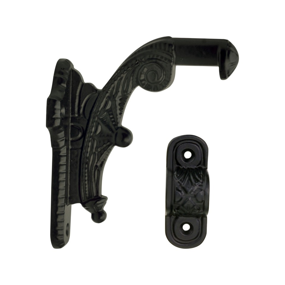Vintage Black Cast Iron Handrail Bracket – Decorative Stair Rail ...