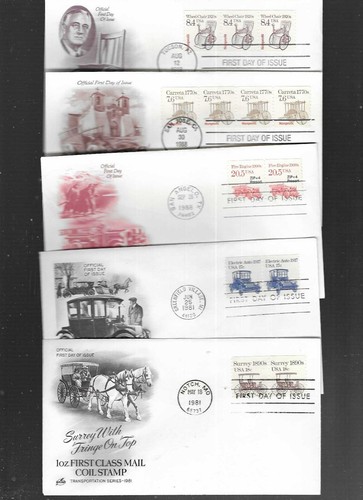 US FDC FIRST DAY COVER TRANSPORTATION COILS COLLECTION LOT OF 30 ...