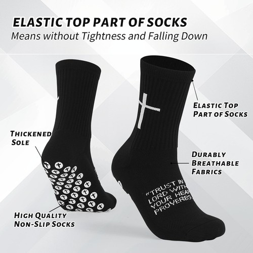 Cross Grip Soccer Socks - Anti-Slip Grips Sports Sock with Breathable ...