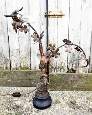 Original Antique 1900s Newel Post Light | eBay