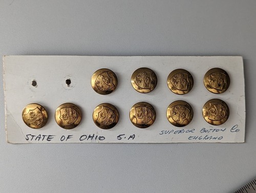 10 Vintage Brass Button State Seal of Ohio~SUPERIOR Button Co | eBay