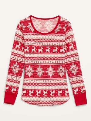 Old Navy NWT Woman Size SMALL Snowflake Fair Isle Nordic Thermal Waffle ...