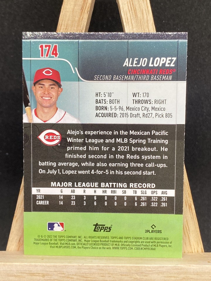 2022 Stadium Club Black Foil #174 Alejo Lopez RC Rated Rookie ...