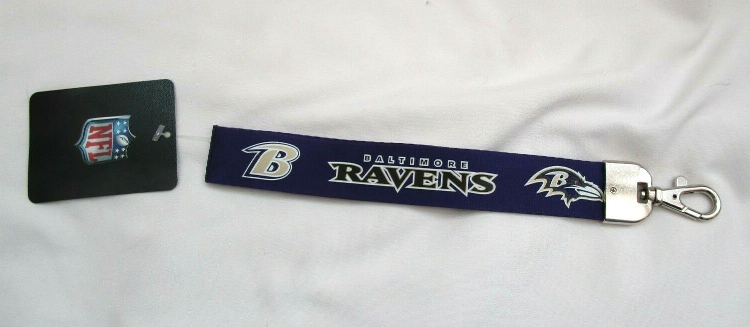 Baltimore Ravens Purple Wrist Lanyard 9" Key Fob Key Chain-Brand New ...