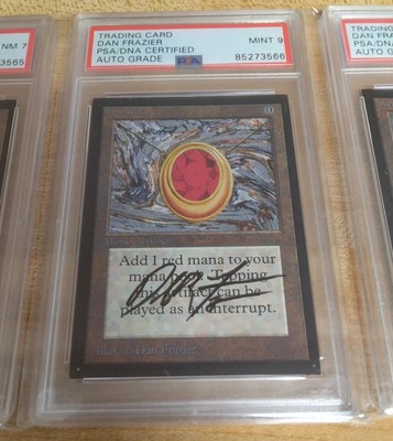 PSA 9 Autographed Mox Ruby, Signed by Dan Frazier, 1993 Collector's ...