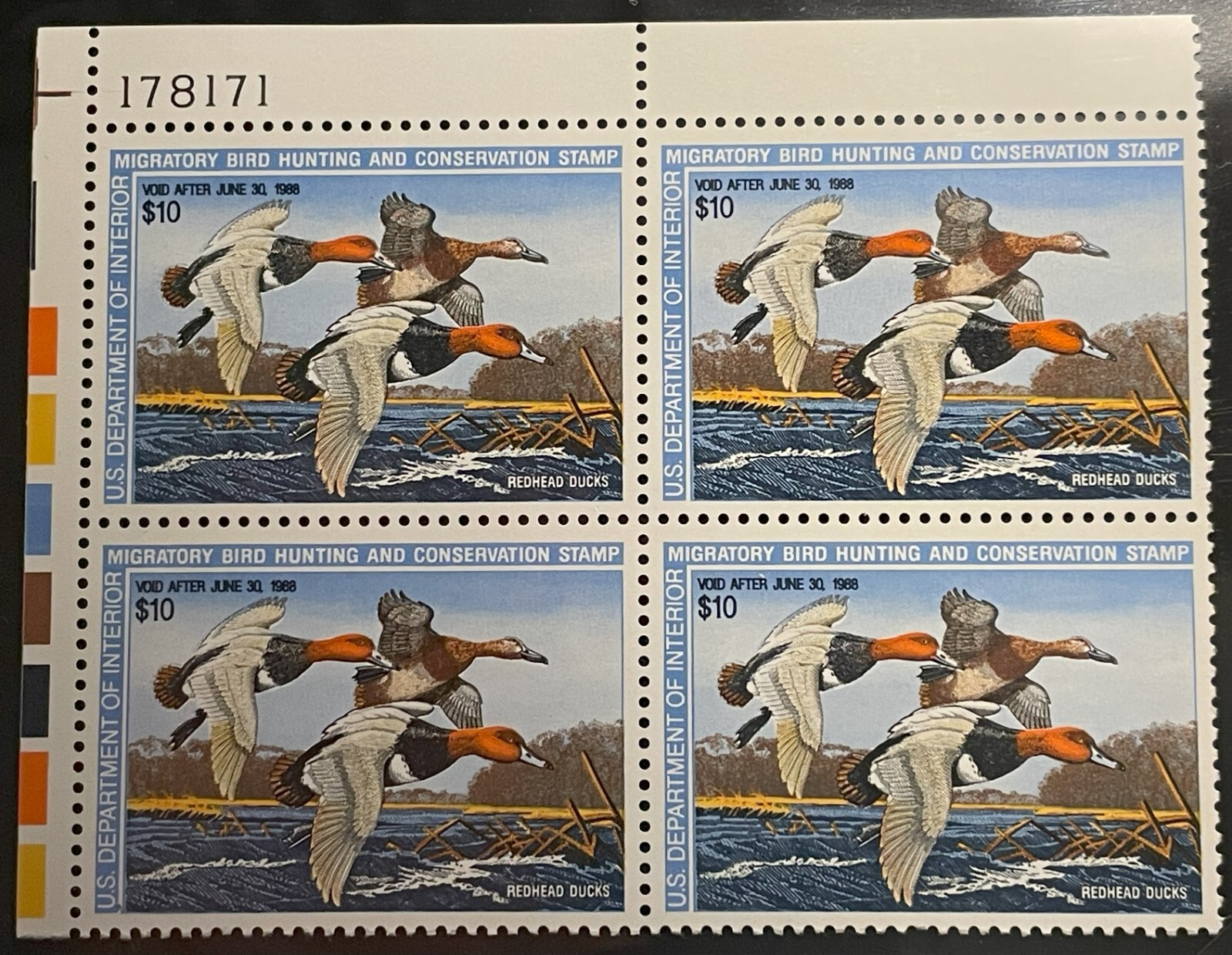 RW54 1987 Plate Block - US Federal Duck Stamp - Mint OG NH | eBay