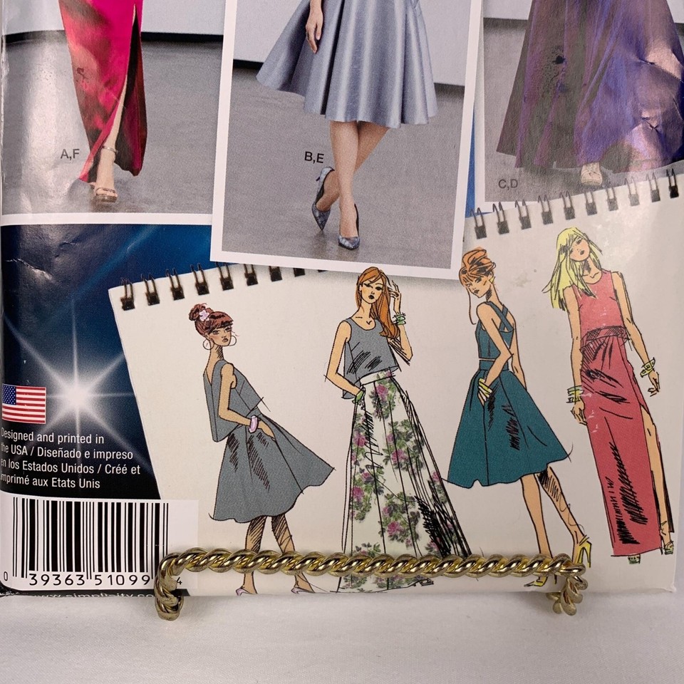 Simplicity 1099 Misses Full or Slim Skirt Tops Size 4-12 D5 Uncut ...