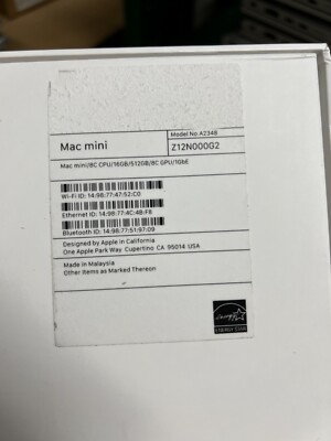 EMPTY BOX Mac Mini | M1 | Model A2348 | eBay