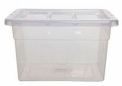 40cm Spacemaster Maxi Clear 20 Litre Storage Box with Lid - 40 x 33 x ...