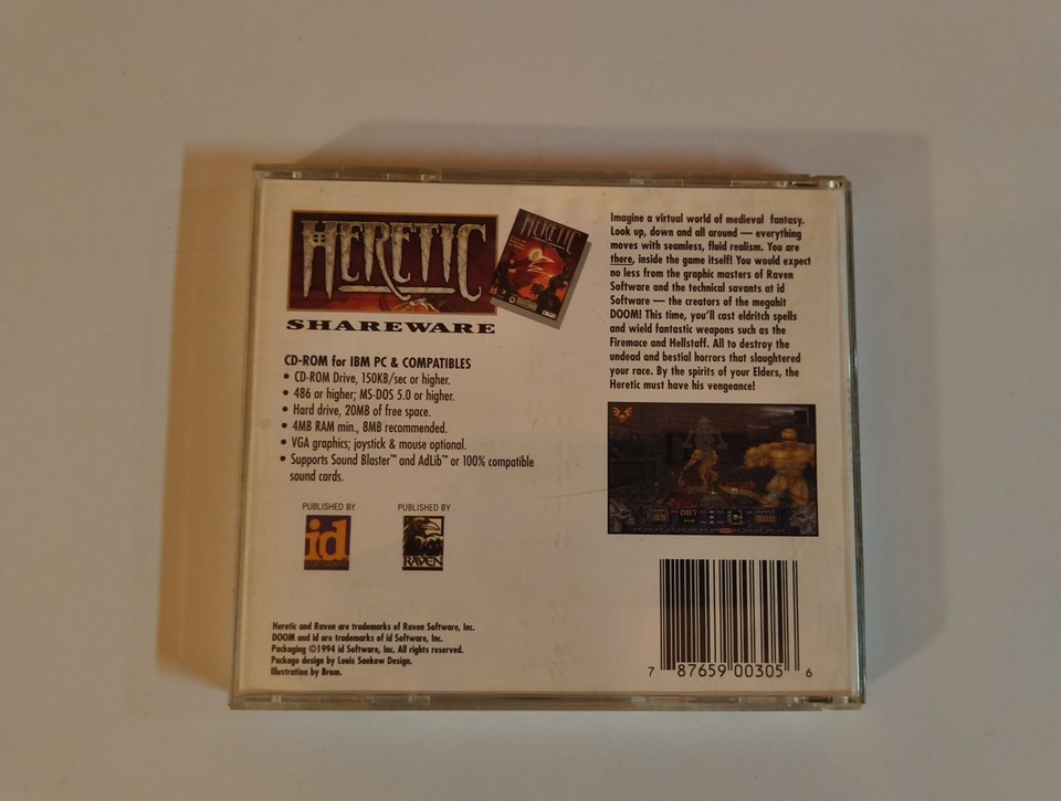 Heretic 1994 Shareware CD – Vintage PC Game – id Software Raven | eBay