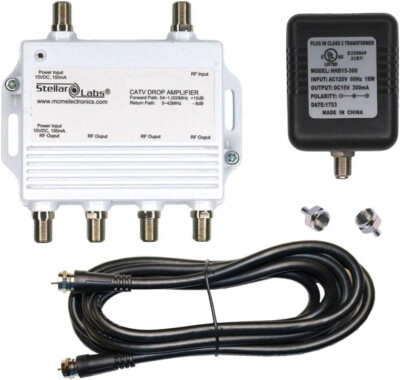 4 Port Internet Antenna HDTV TV Powered Signal Distribution Booster ...