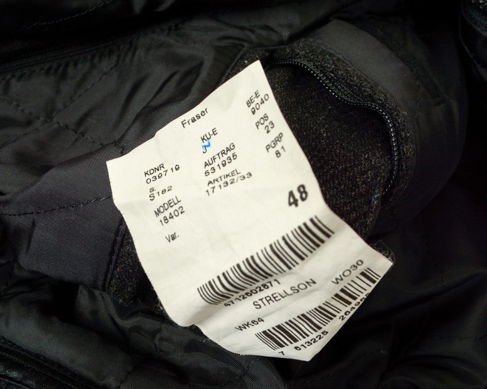 STRELLSON Men S Jacket Car Overcoat Coat Virgin Wool Button Up Full Zip ...