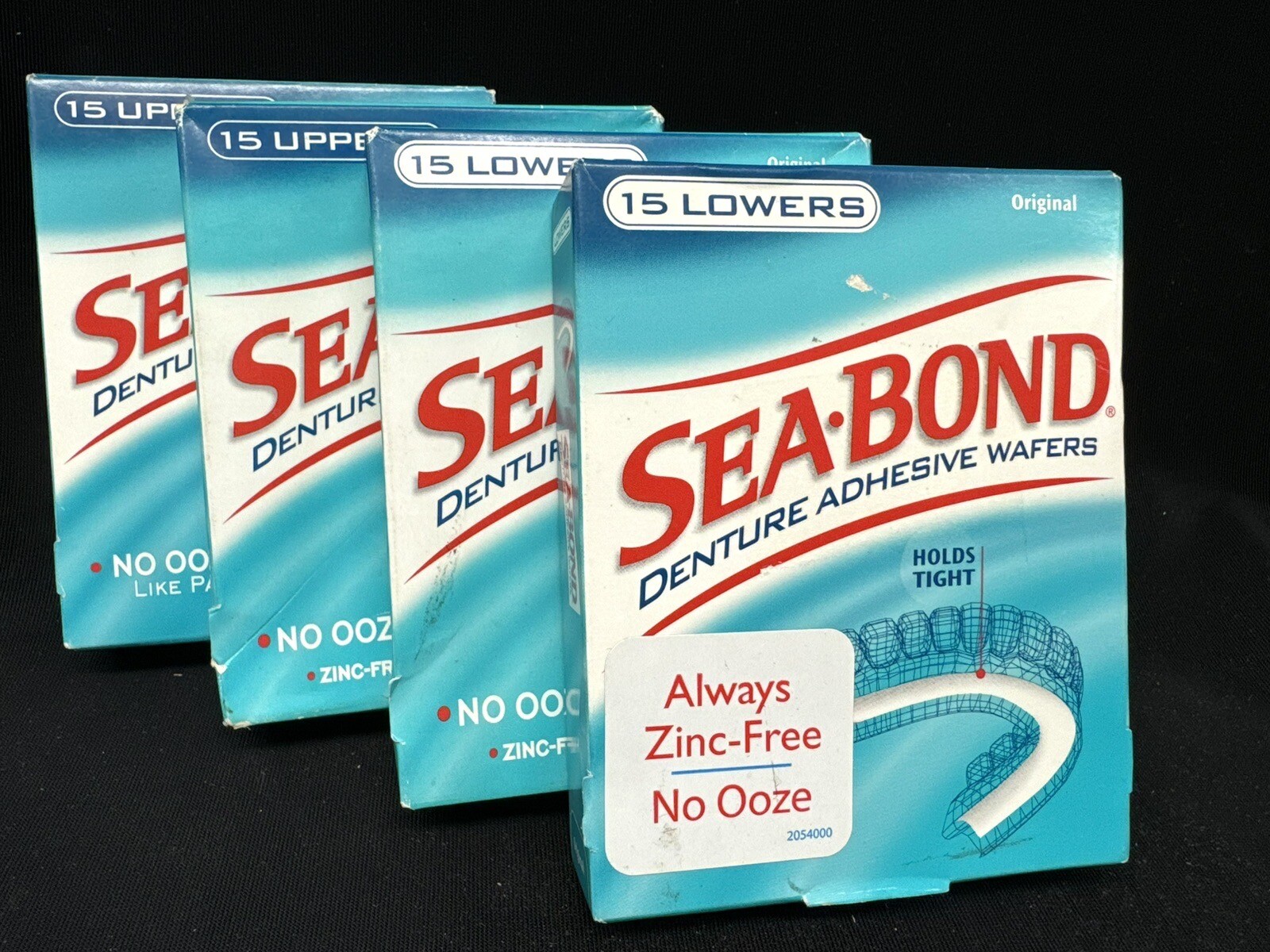 sea bond denture adhesive wafers 30 uppers 30 lowers scuffed box | eBay