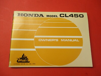 OEM ORIGINAL OWNERS MANUAL HONDA 1974 CL450 K6 SCRAMBLER | eBay
