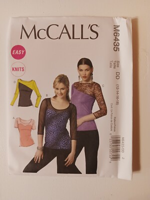 McCalls 6435 - Knit Pullover Top Yoke Variations Dance Pattern UCFF 12 ...