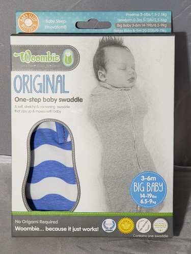 Woombie Original One-Step Baby swaddle 3-6M/14-19Lbs – Blue Stripes | eBay