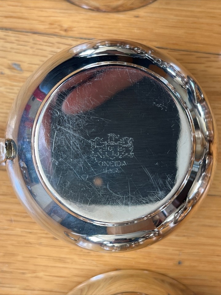 Vintage Oneida De Maurier Silver Plate Punch Bowl Set With 11 Cups ...