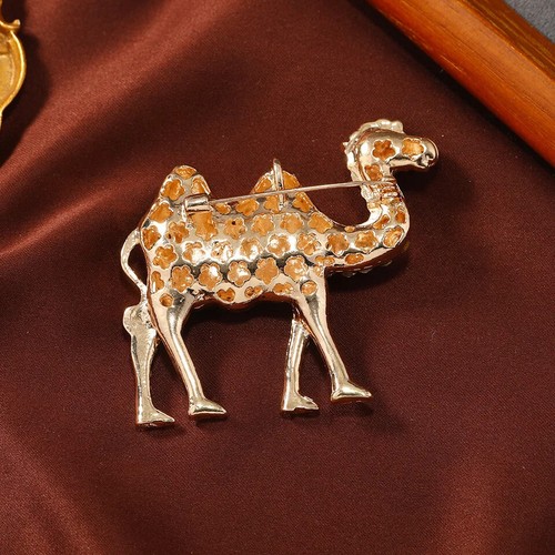 New Creative Full of White Rhinestone Cute Red Camel Pins Animal ...