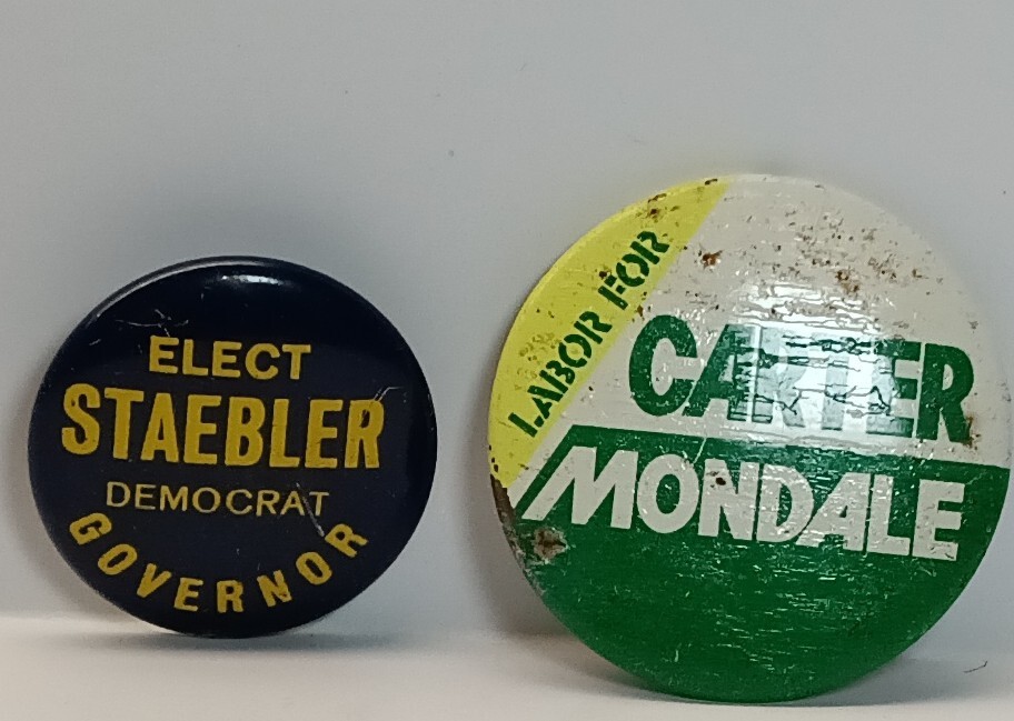 Lot of 2 Vintage Political Campaign Pin Back Buttons Carter/ Mondale ...
