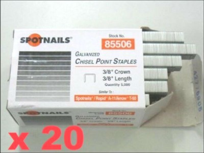 BULK 20 Spotnails 85506 Galvanized Chisel Point Staples 3/8" Crown Leg ...