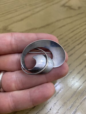 Native American Navajo Thomas Tso TT Sterling Silver Modernist Swirl ...