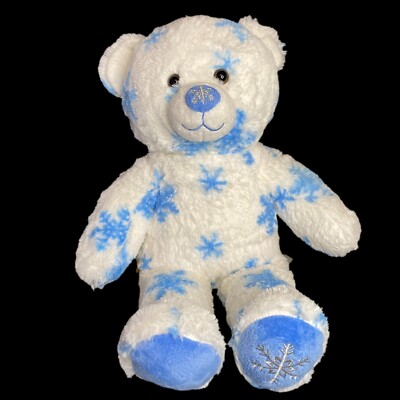 Build-A-Bear Workshop Stuffed Animal 17" Snowflake Winter Teddy Bear ...