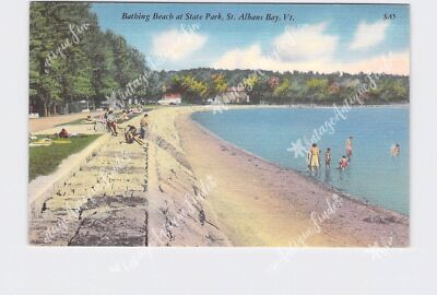 PPC Postcard VT Vermont St. Albans Bay Bathing Beach At State Park | eBay
